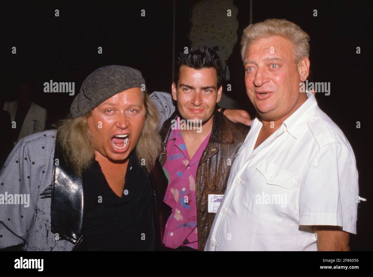 Sam Kinison, Charlie Sheen and Rodney Dangerfield July 1987. Credit ...