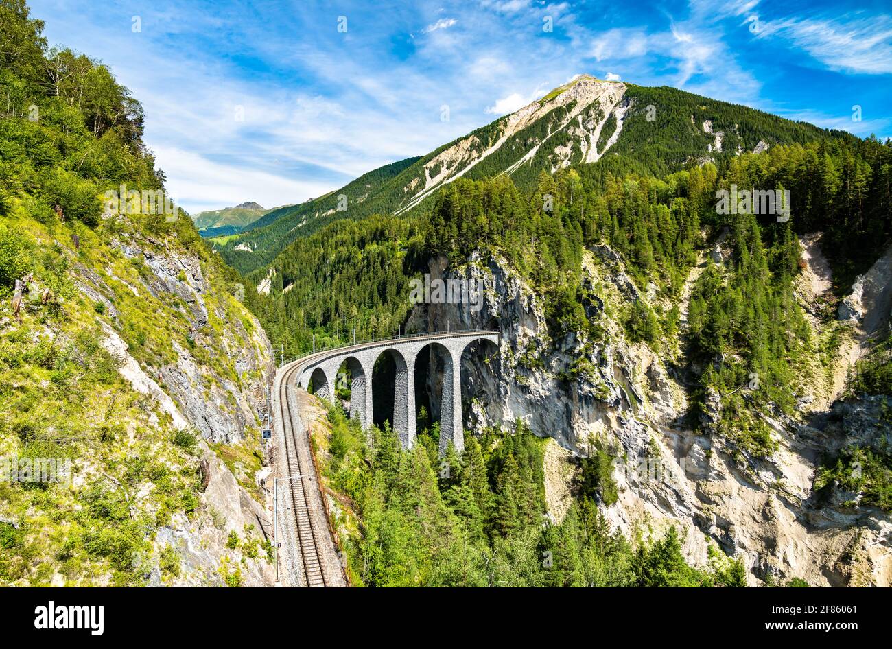 Aerial view of Landwasser Viaduct in Switzerland Stock Photo - Alamy