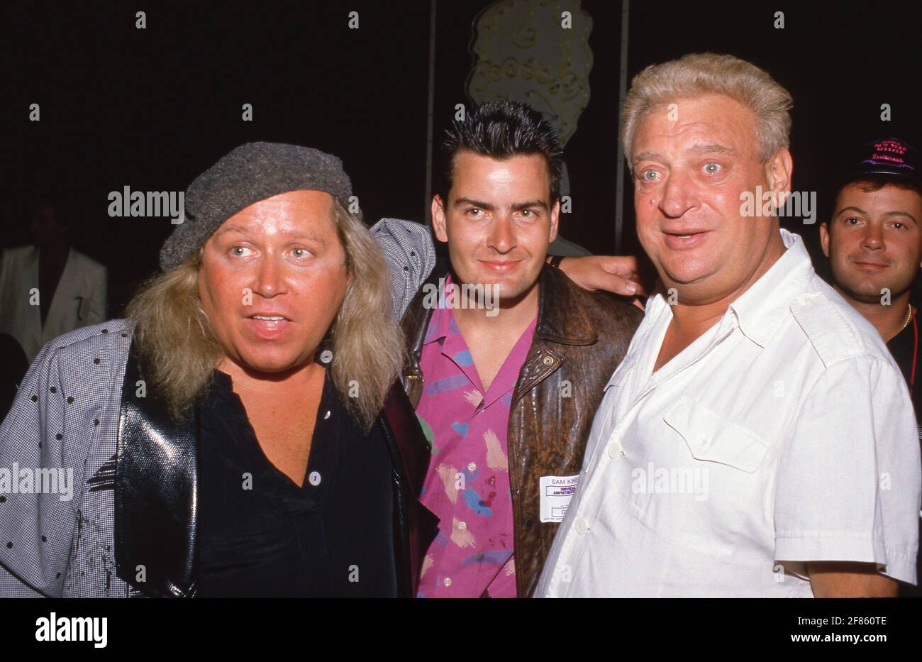 Sam Kinison, Charlie Sheen and Rodney Dangerfield July 1987. Credit ...