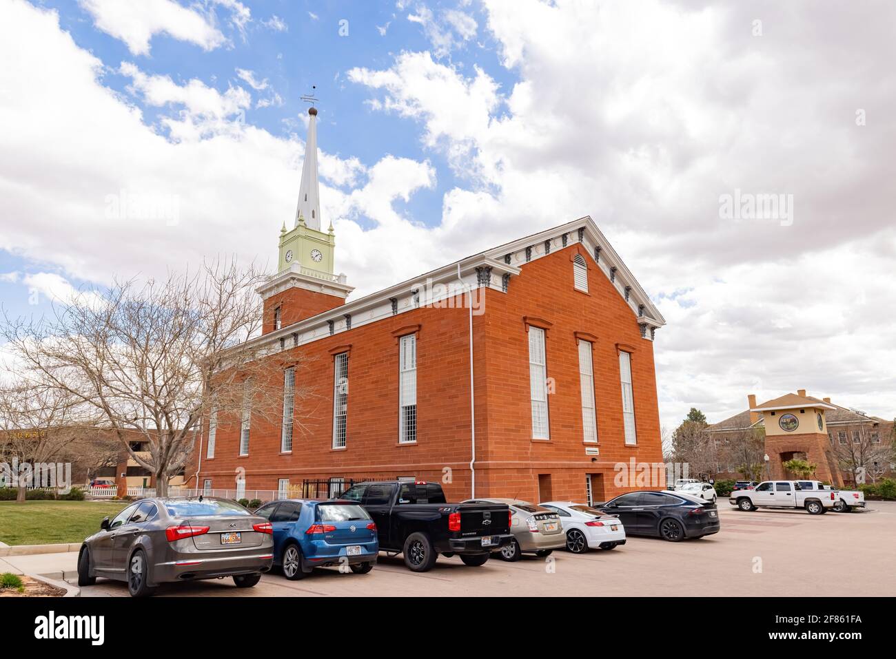 Utah, MAR 15, 2021 - Daytime shot of the St George Tabernacle Stock ...