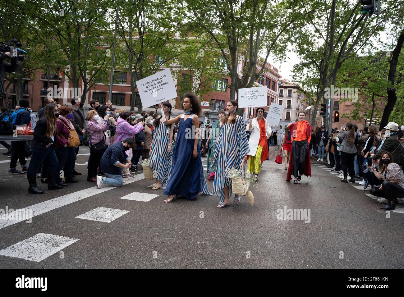 Madrid, Spain. 11th Apr, 2021. Models parade at the "Madrid is Fashion ...