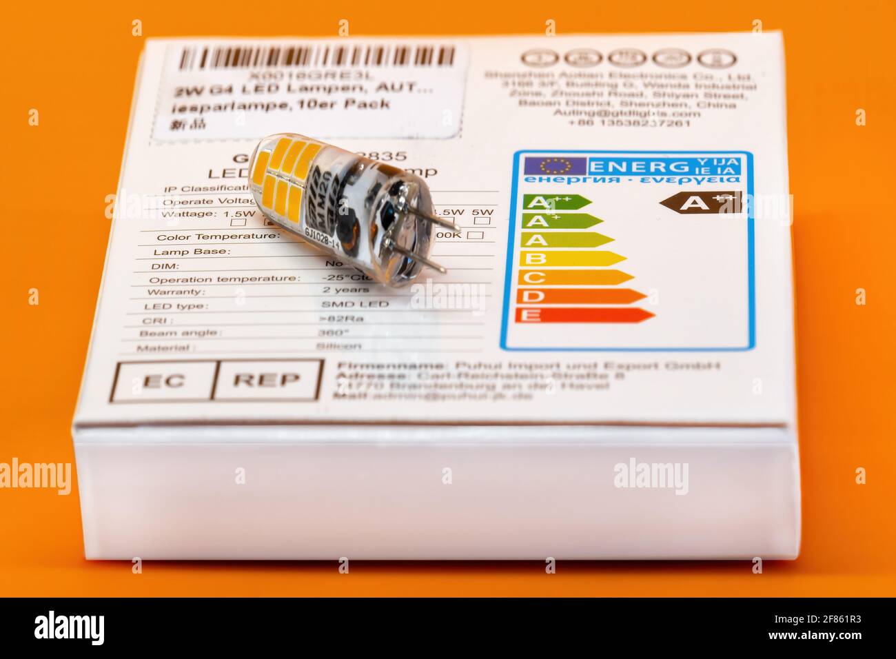 Energy efficient led lamps, with energy rating chart A++. Energy and ...