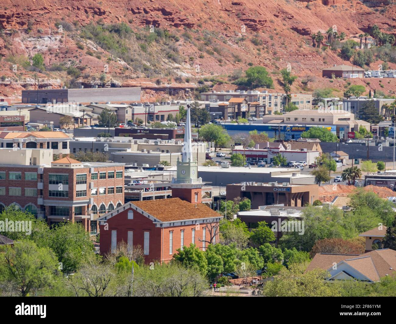 Utah, APR 10, 2021 - Aerial view of the cityscape of St George Stock ...
