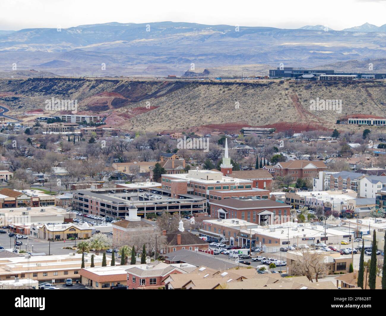 Utah, MAR 15, 2021 - Aerial view of the cityscape of St George Stock ...