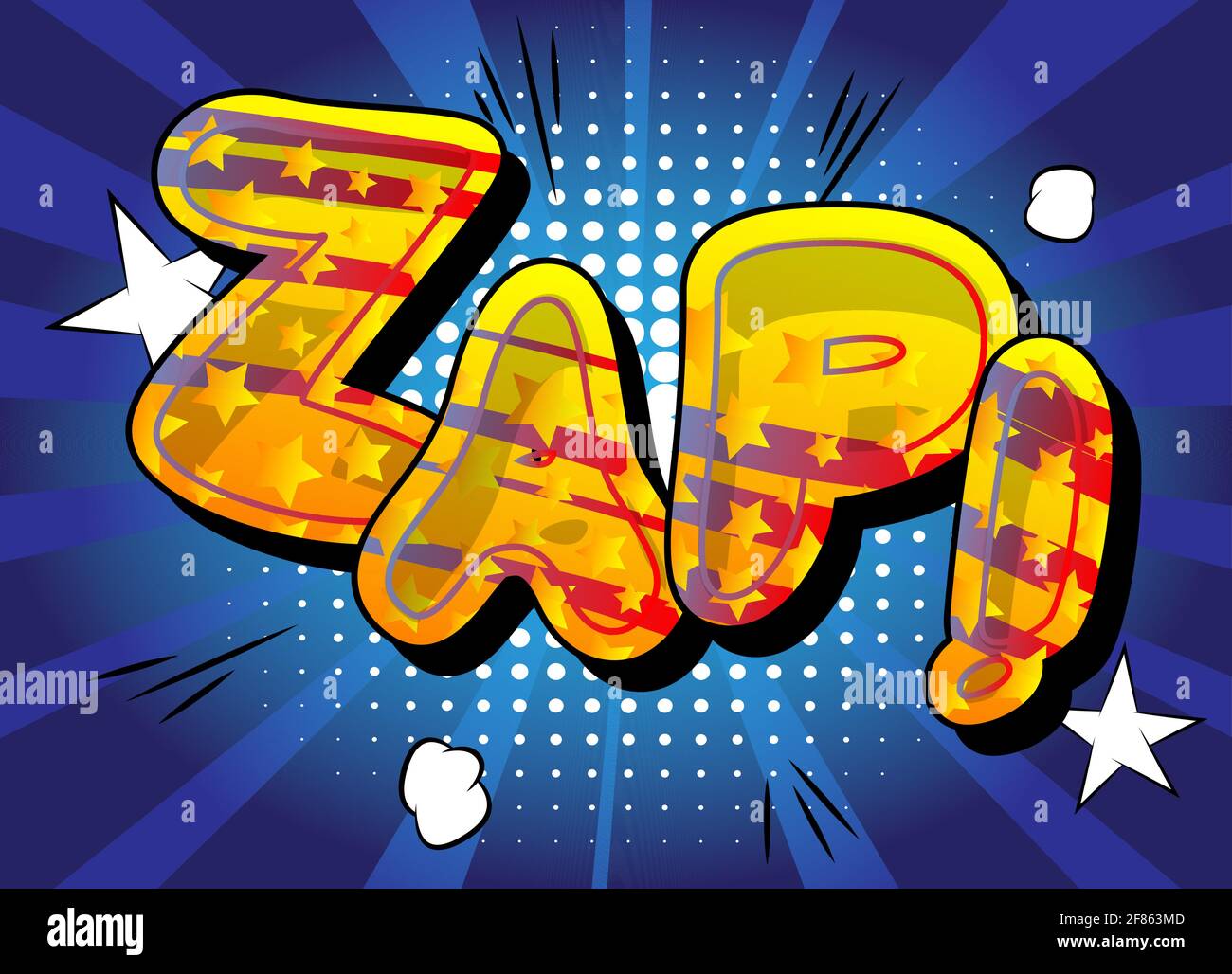 Comic book Zap word effect on bright abstract background. Vector ...