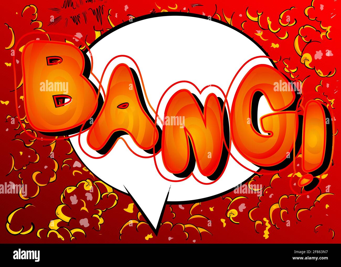 Comic book Bang word effect on bright abstract background. Vector ...