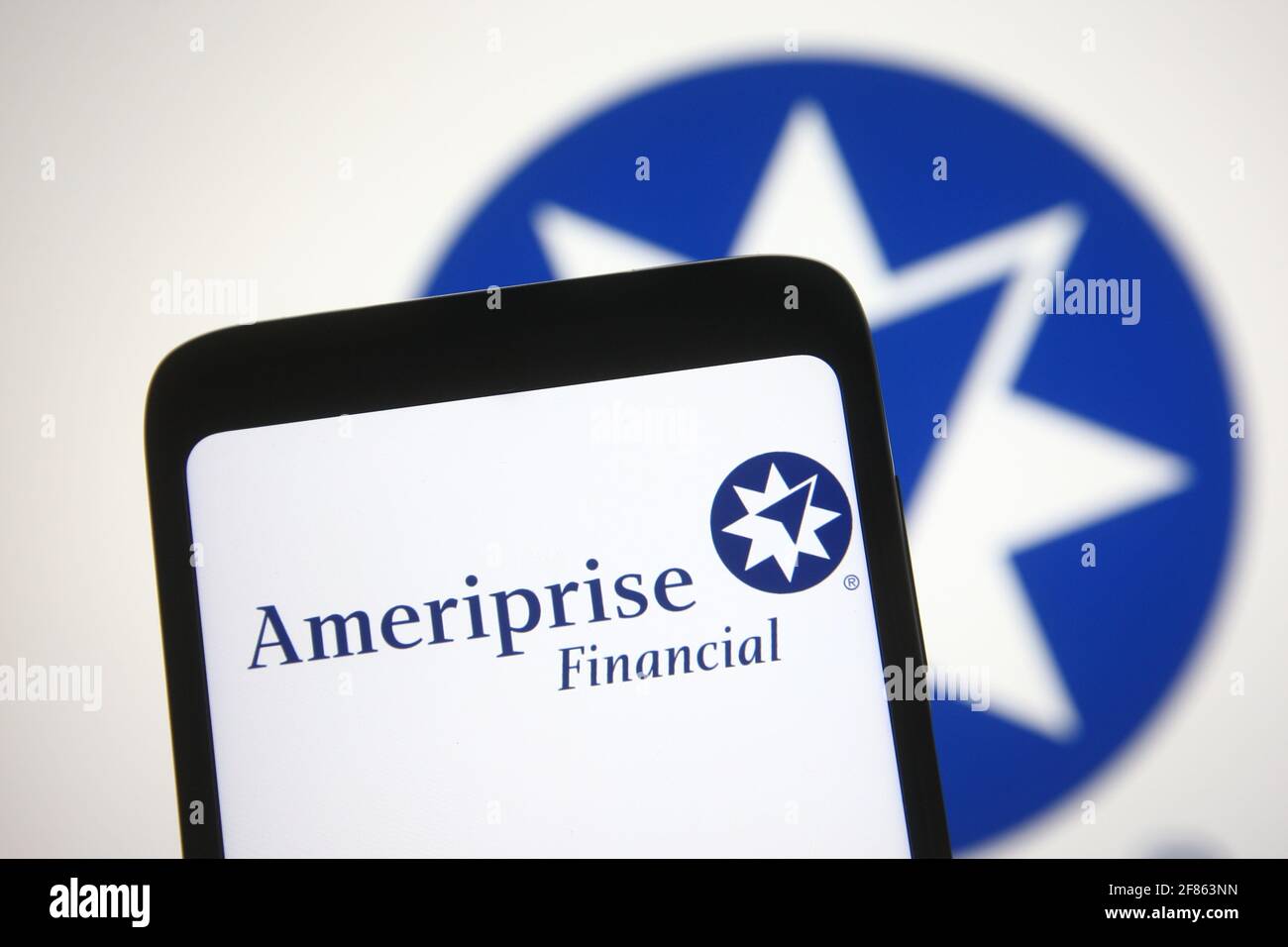 In this photo illustration the Ameriprise Financial logo of an US ...