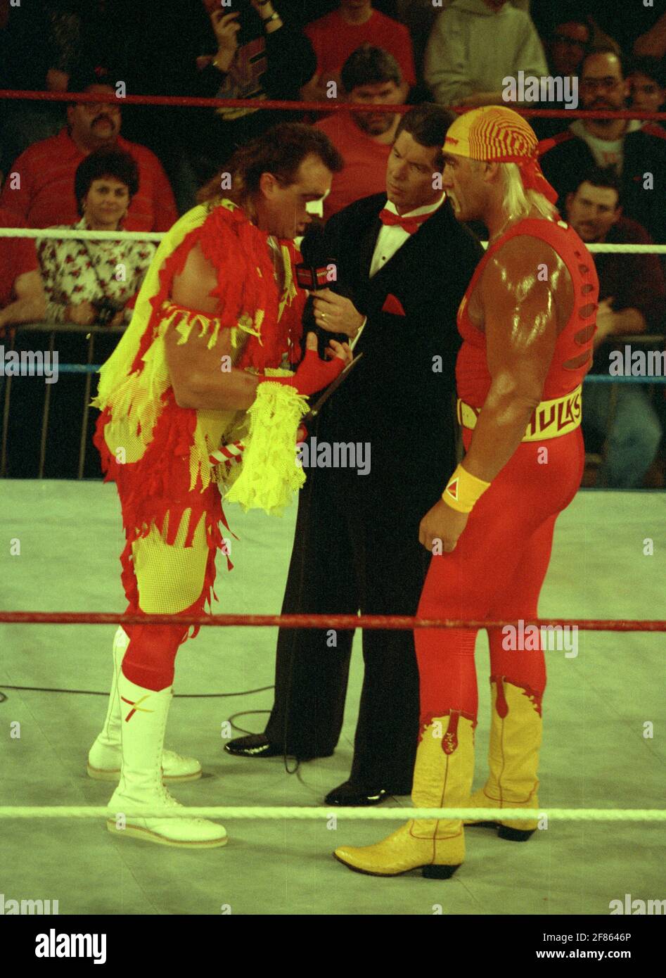 Hulk Hogan Brutus The Barbar Beefcake Vince McMahon 1989Photo By John ...