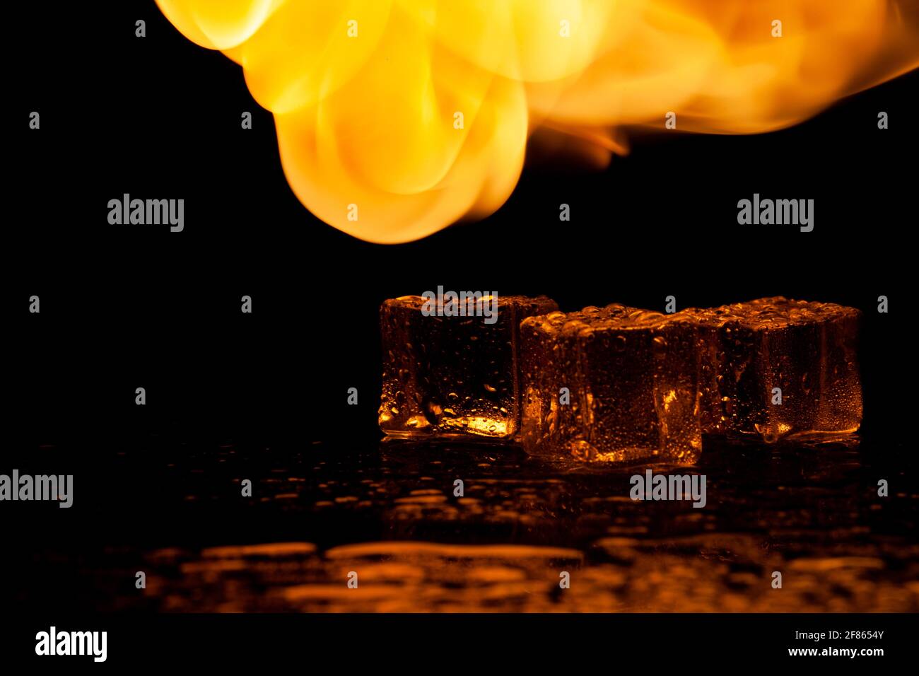 fire and ice, ice cubes and flames Stock Photo - Alamy