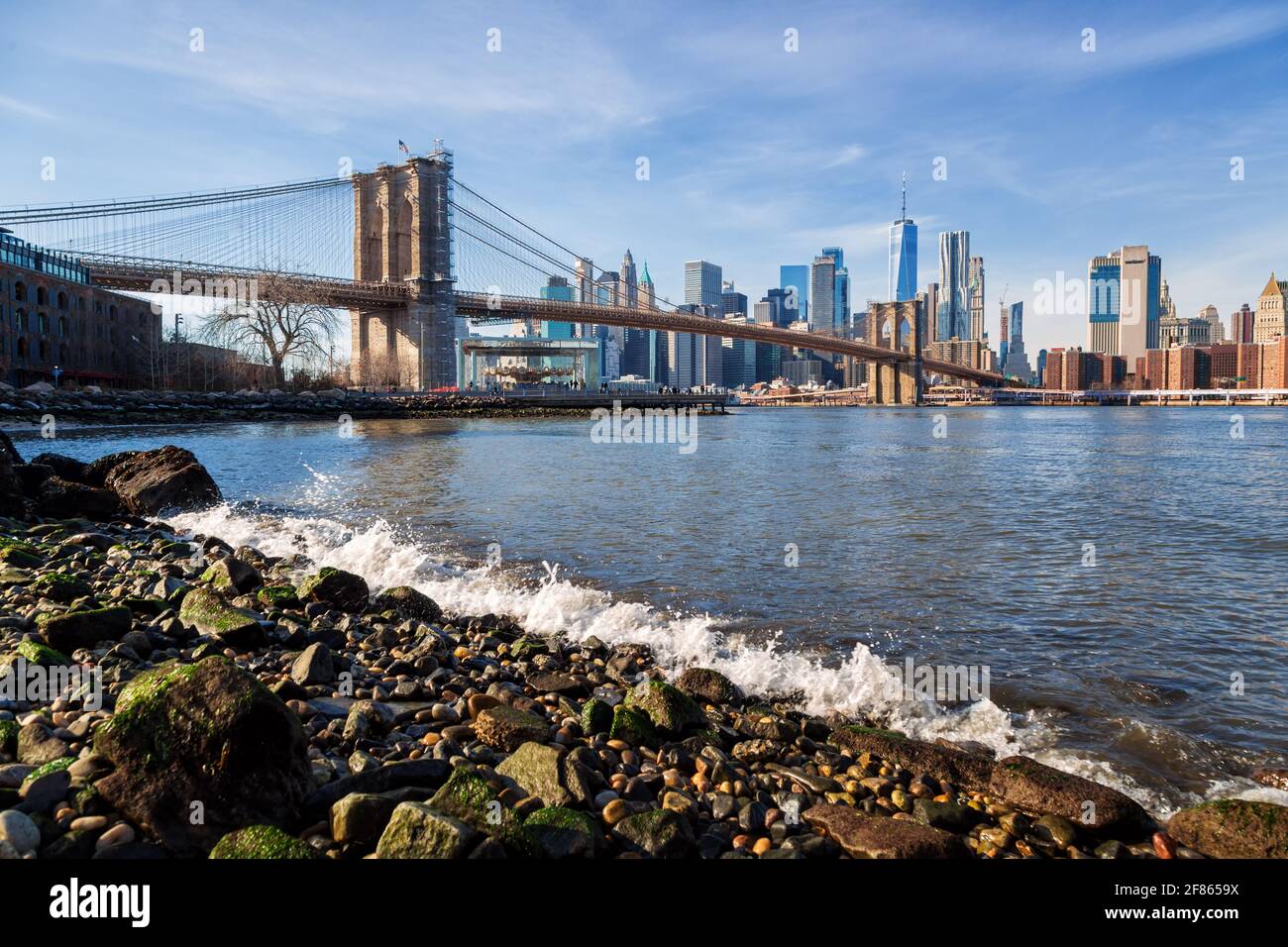 The View of the Brooklyn Bridge Stock Photo - Alamy