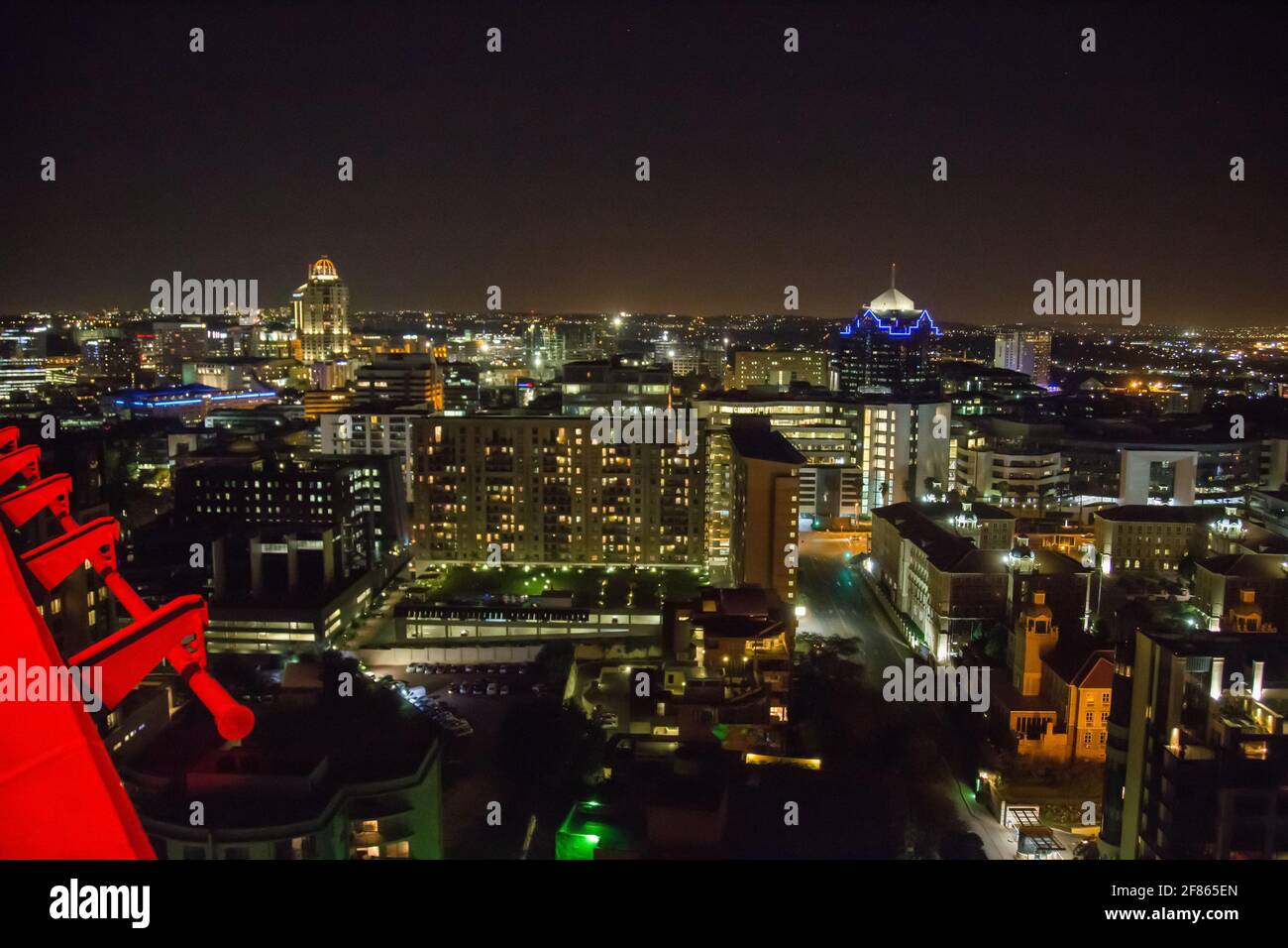 rooftop with city scape night time Stock Photo - Alamy
