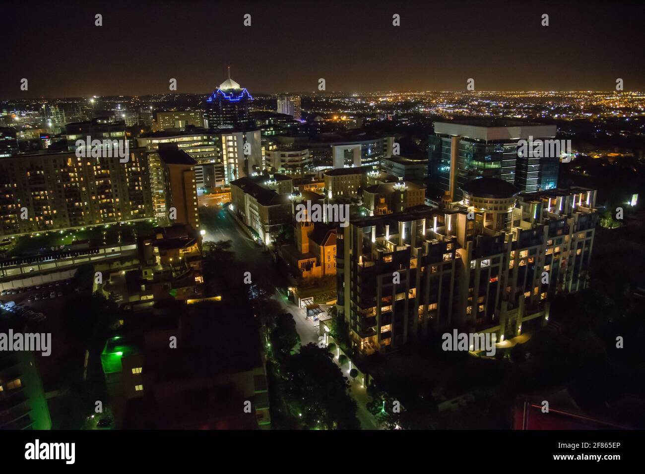 arial view city scape night time Stock Photo - Alamy