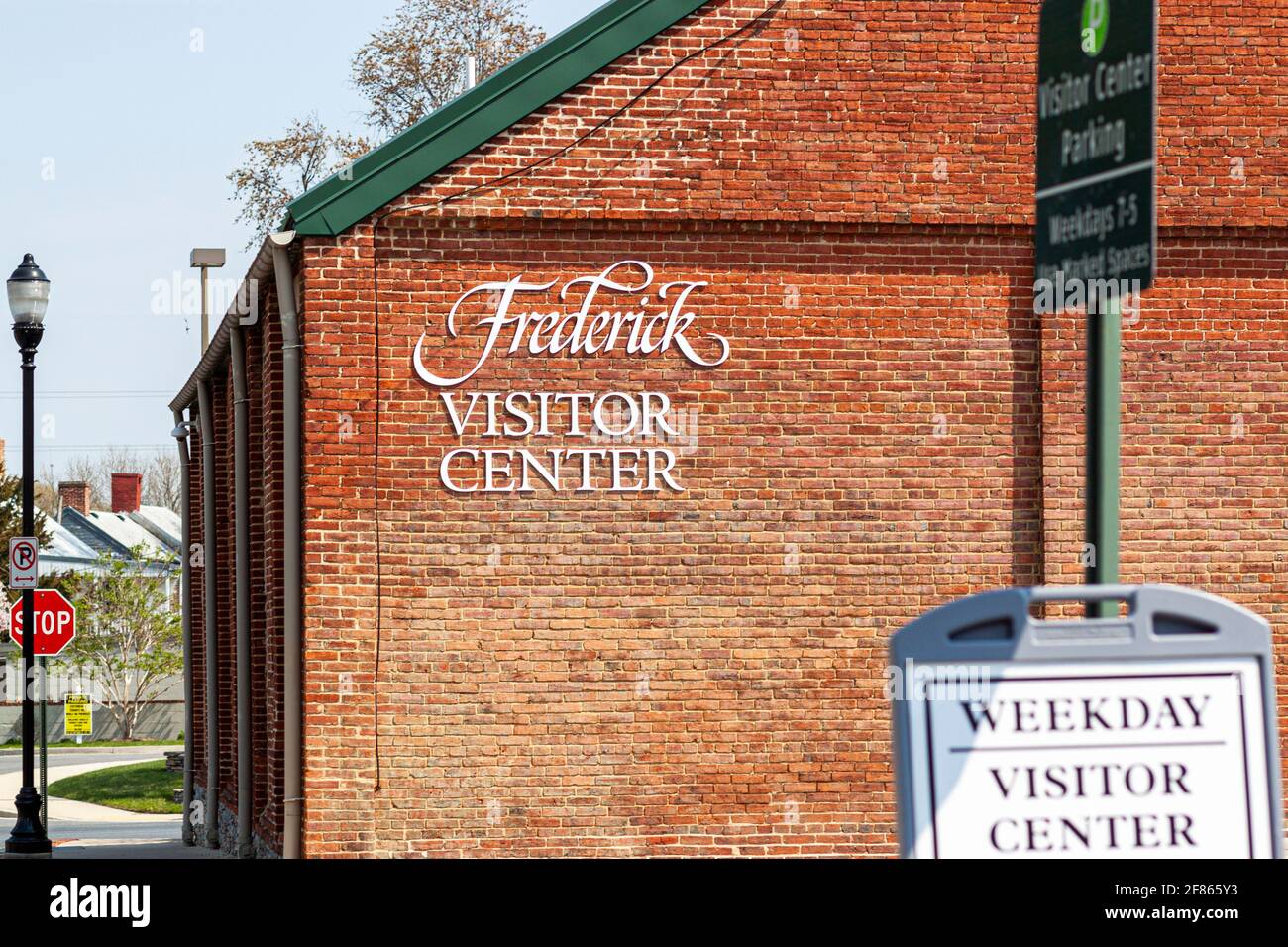 Frederick, MD, USA 04-07-2021: Closeup isolated image of the visitor ...