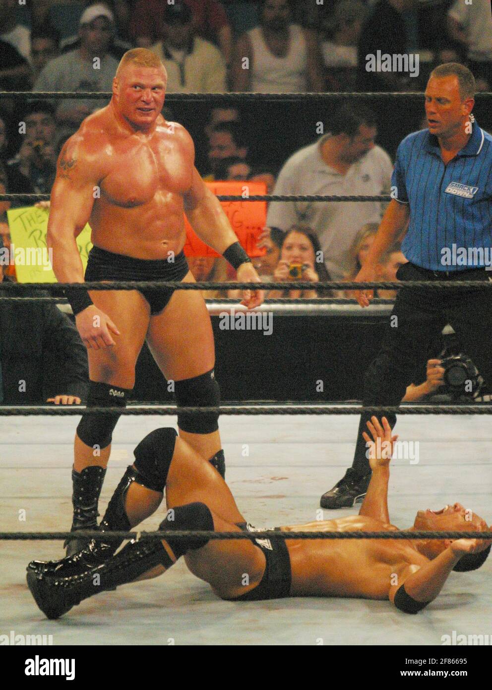 Brock Leanar Dwayne The Rock Johnson 2002 Photo By John Barrett ...