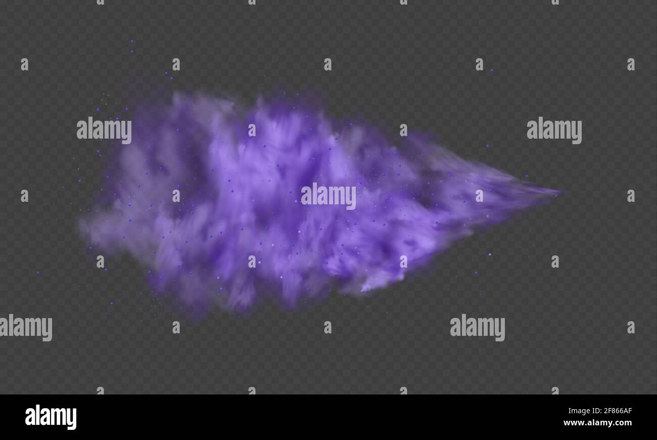 Purple dust. Abstract blurry smoke with purple particles. Violet smoke ...