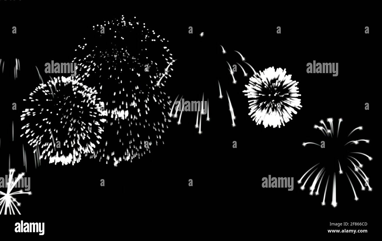 Colorful fireworks vector on dark background Stock Photo - Alamy