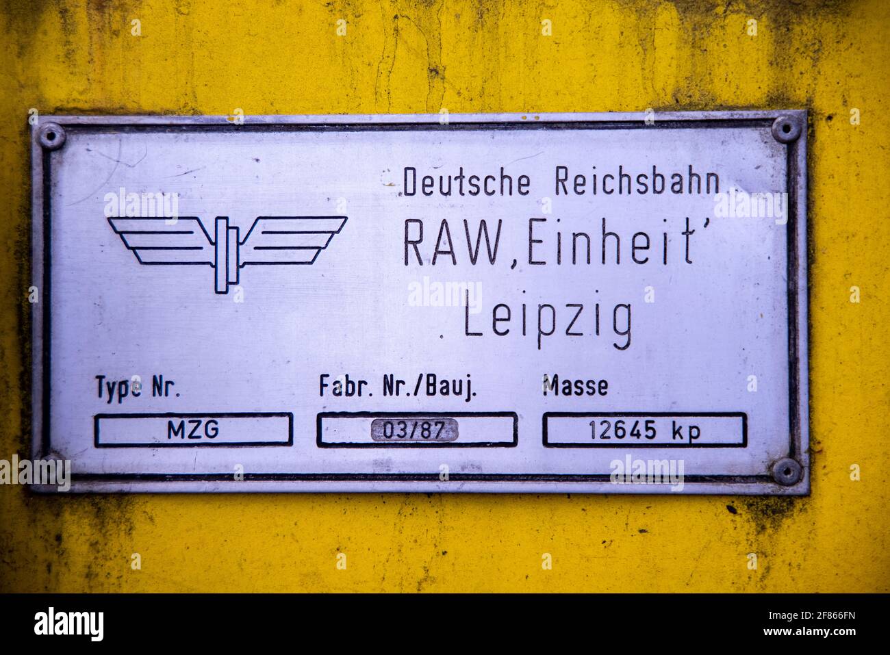 10 April 2021, Mecklenburg-Western Pomerania, Goldberg: The nameplate ...