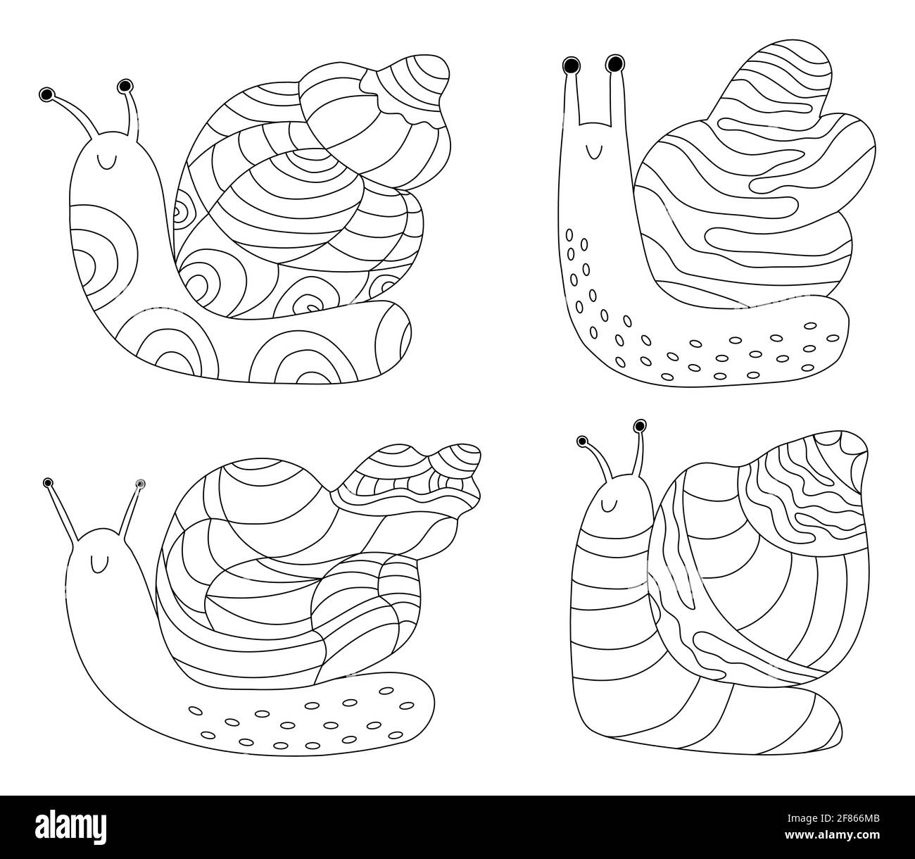 Snail mollusk cartoon coloring book Cut Out Stock Images & Pictures - Alamy