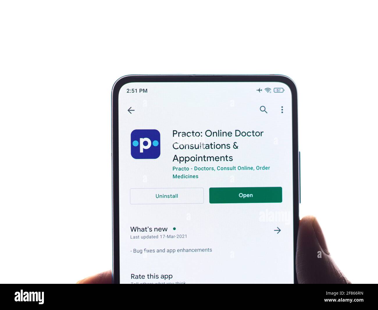 Assam, india - April 10, 2021 : Practo logo on phone screen stock image ...
