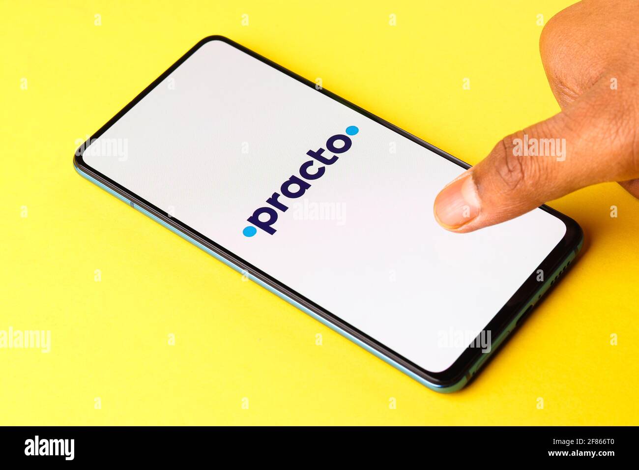 Assam, india - April 10, 2021 : Practo logo on phone screen stock image ...