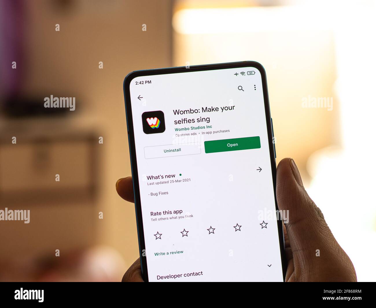 Assam, india - April 10, 2021 : Wombo ai logo on phone screen stock ...