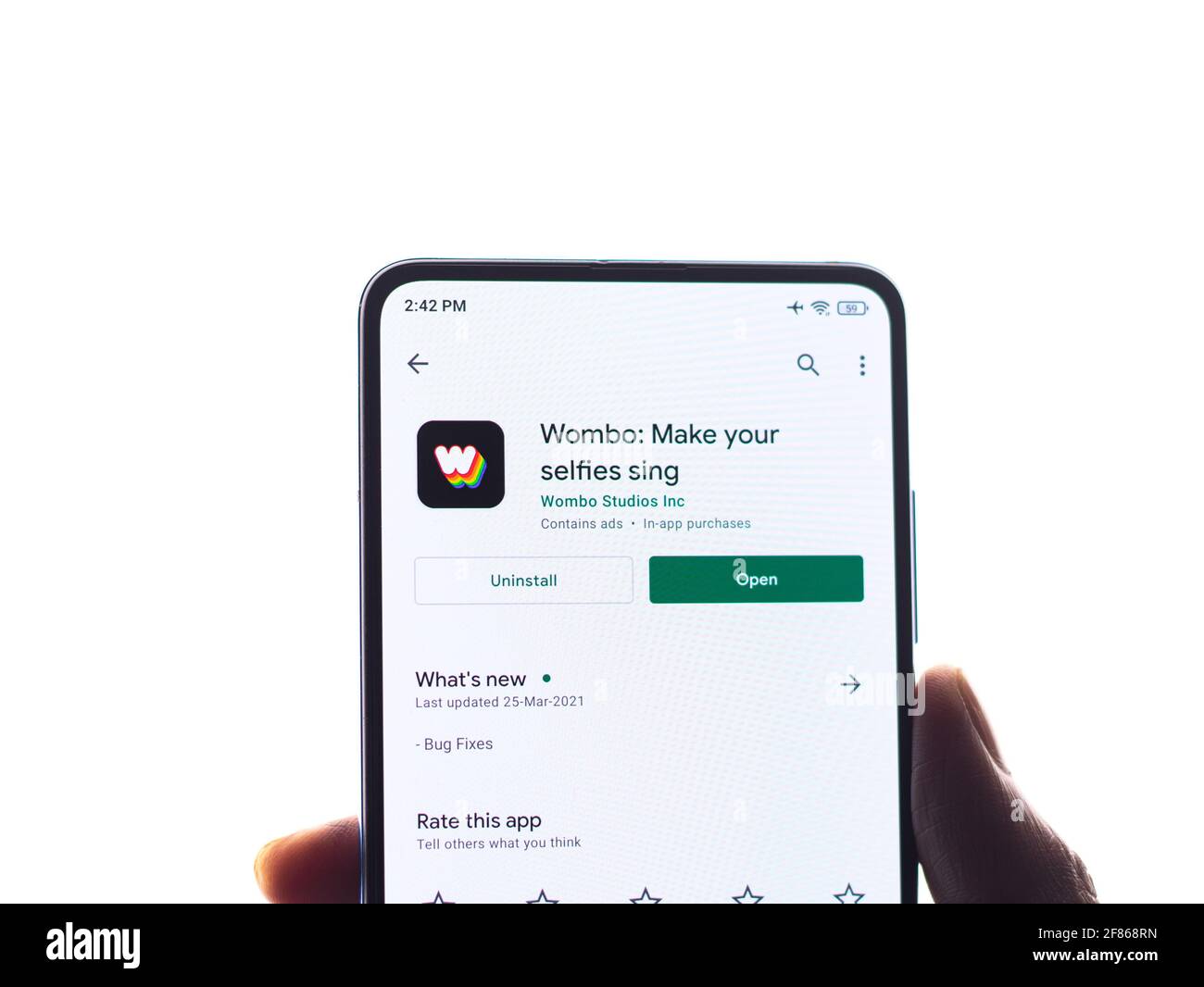 Assam, india - April 10, 2021 : Wombo ai logo on phone screen stock ...