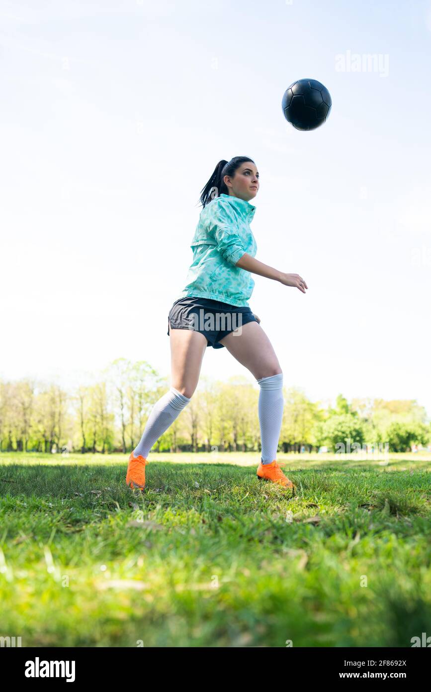 Soccer player practicing ball skills hi-res stock photography and ...