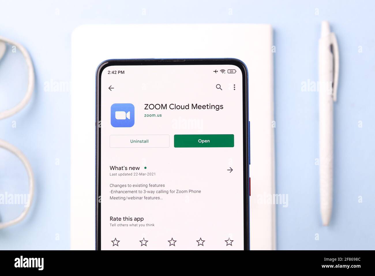 Assam, india - April 10, 2021 : Zoom logo on phone screen stock image ...