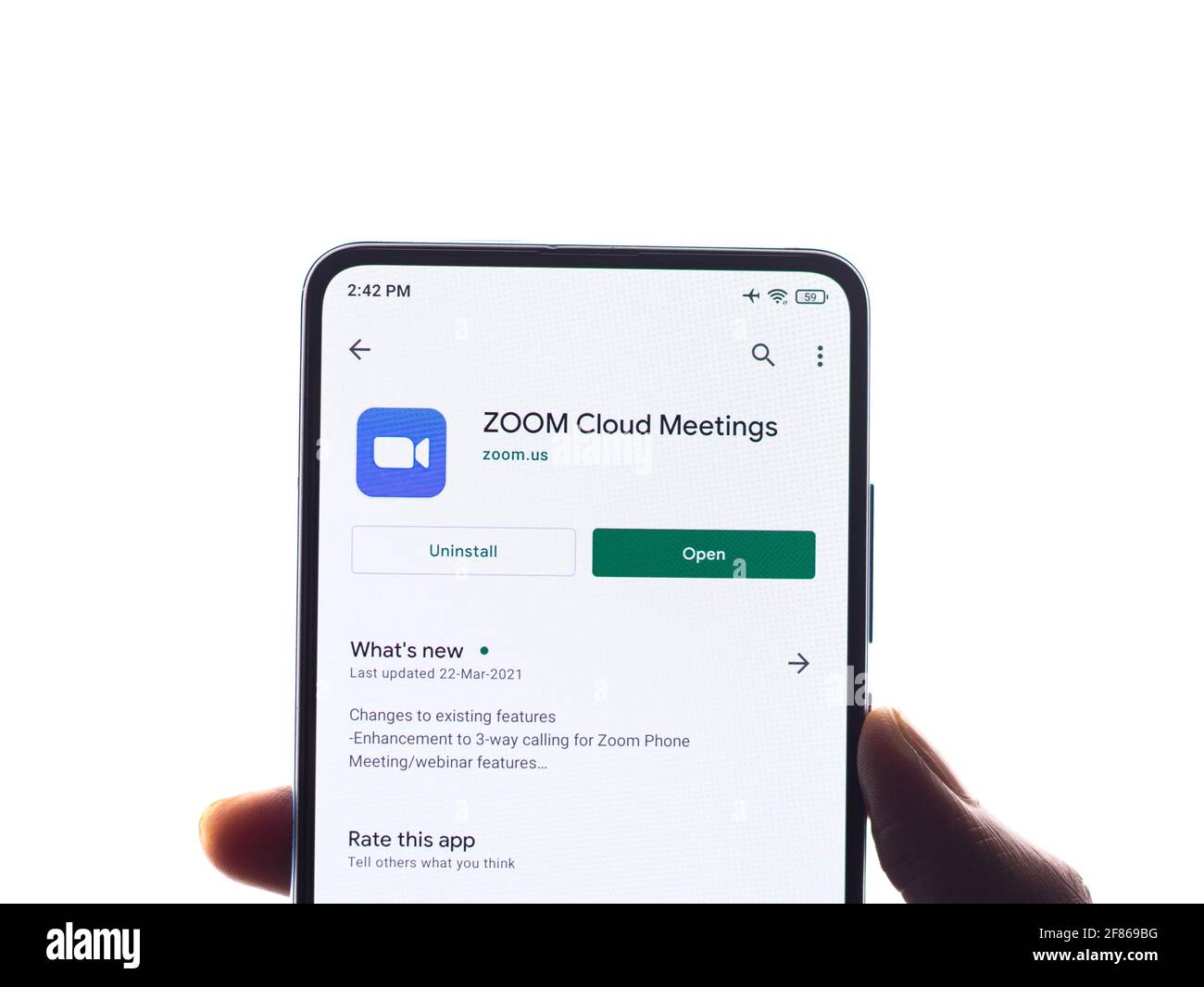 Assam, india - April 10, 2021 : Zoom logo on phone screen stock image ...