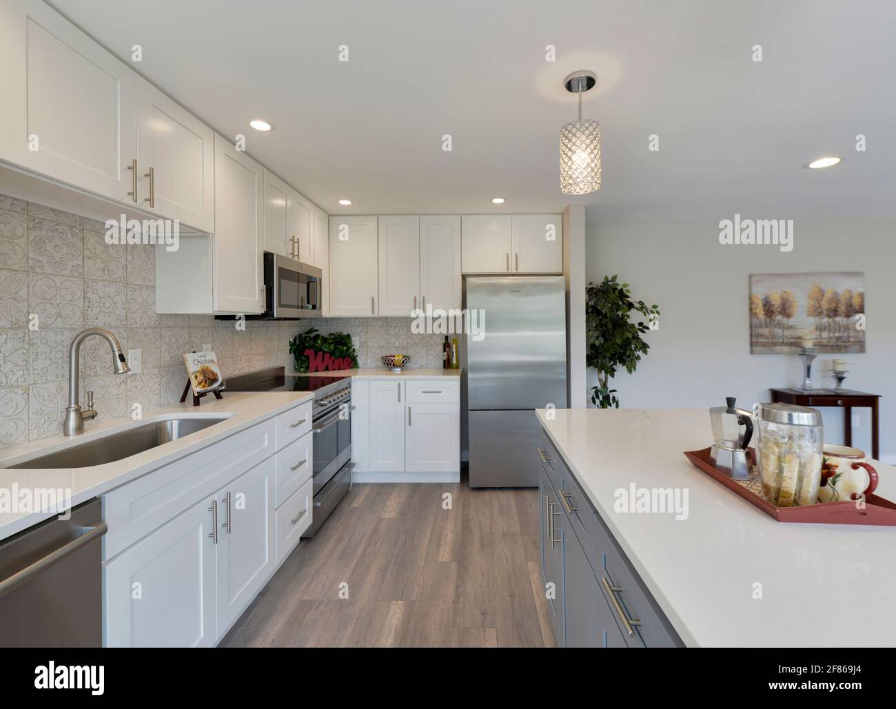 Modern residential kitchen interior Stock Photo - Alamy