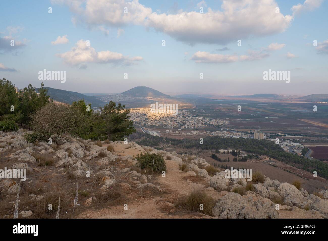 Landscape from the Jumping Mountain in Nazareth. Panoramic view Stock ...