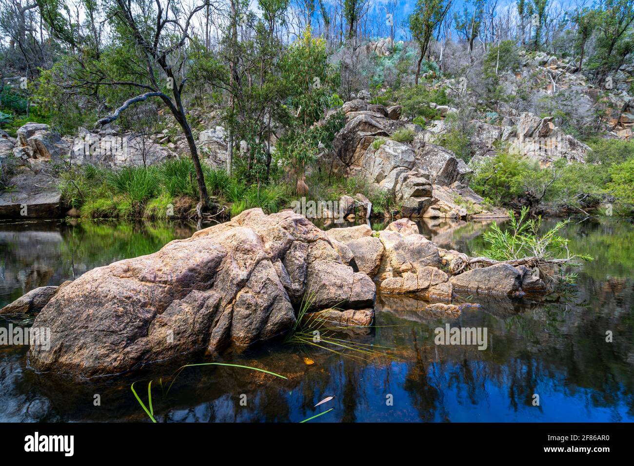 Granite rocks forming Bottlebrush Pool, Crows Nest Creek, Crows Nest ...