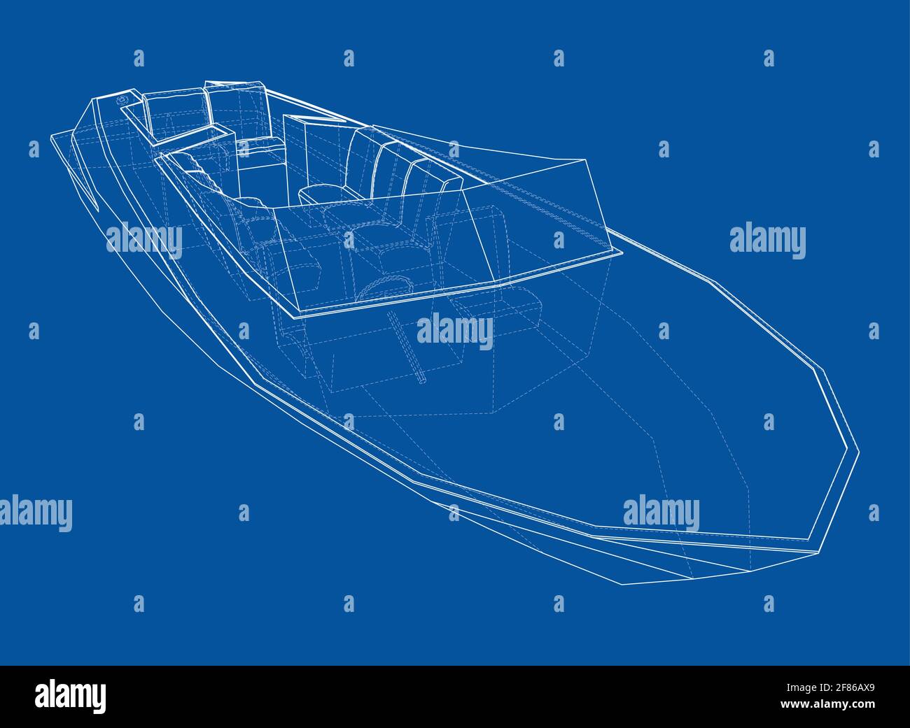 Modern boat with seats. Vector Stock Vector Image & Art - Alamy