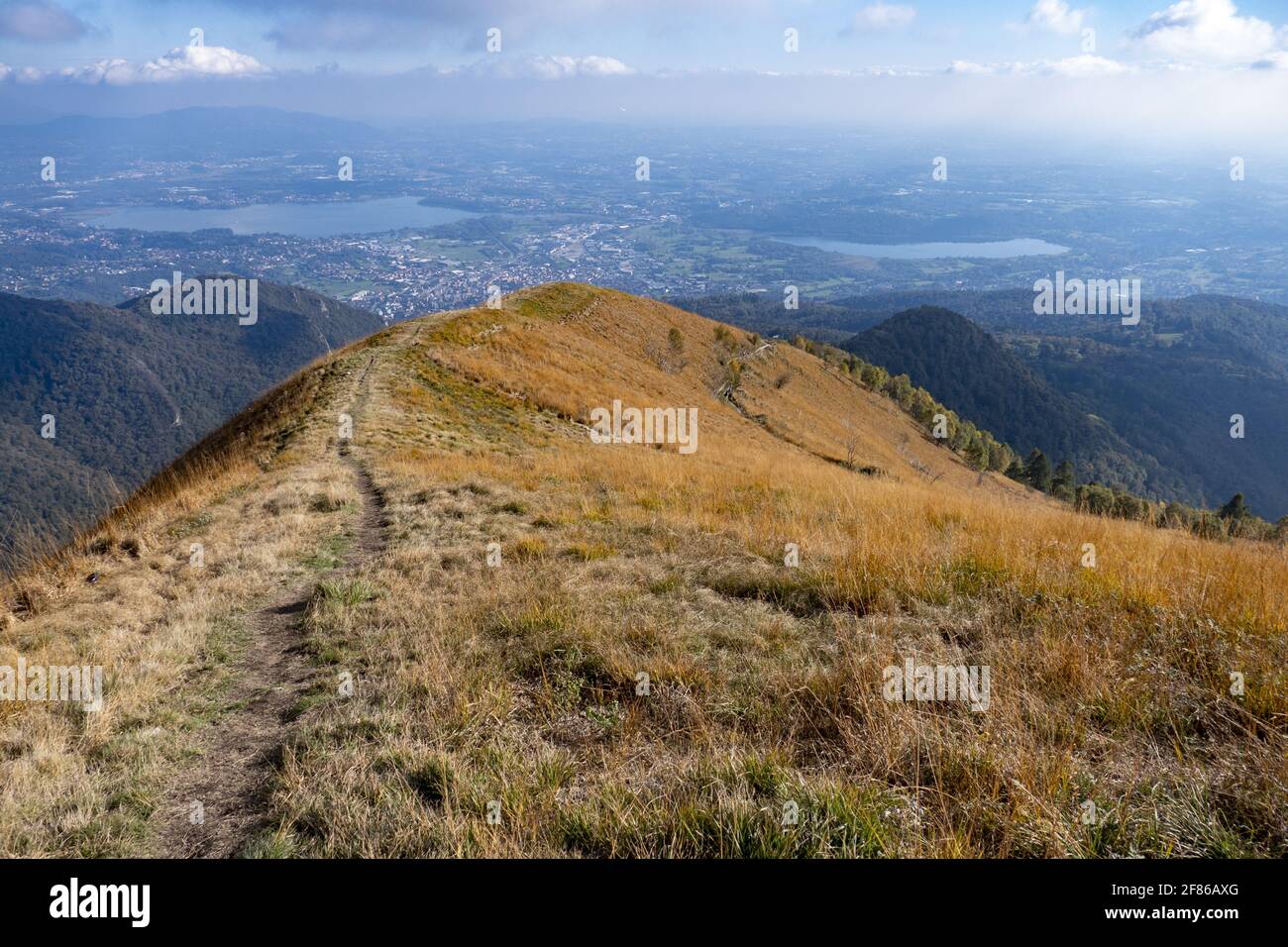 Scenic shot of mountain field overlooking a river surrounded by ...