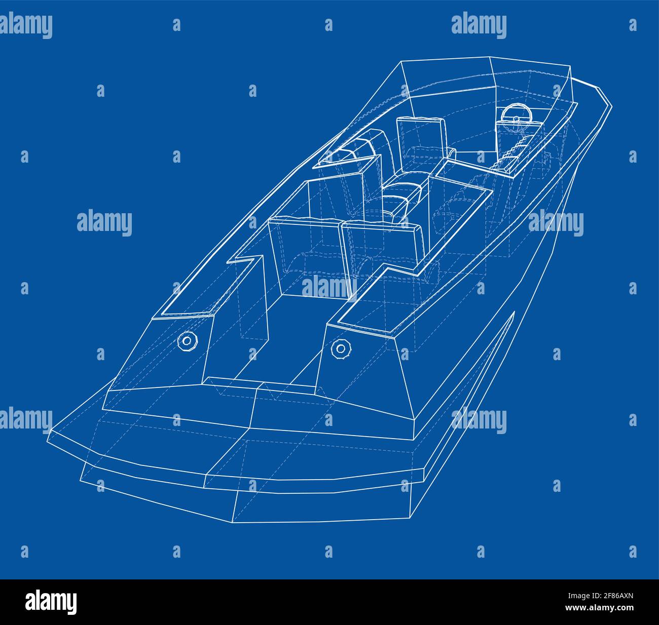 Modern boat with seats. Vector Stock Vector Image & Art - Alamy