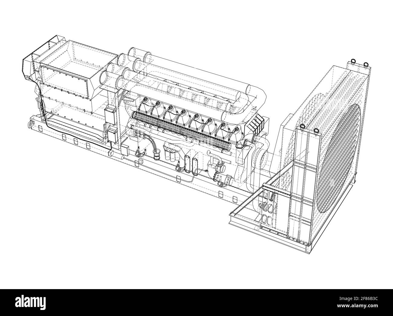 Large industrial diesel generator. Vector Stock Vector Image & Art - Alamy