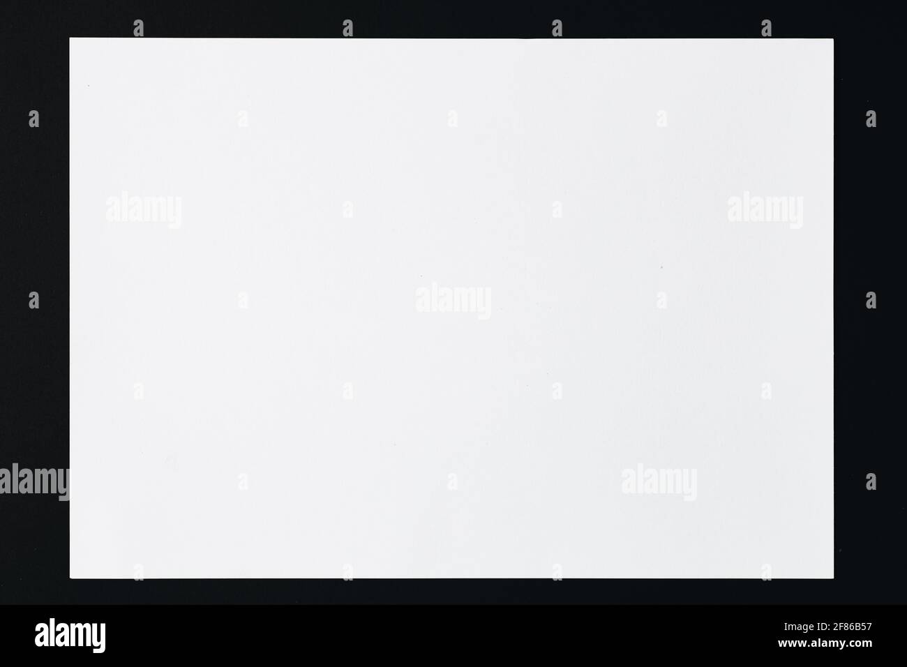 White sheet of rectangular paper on a black background, minimalism ...