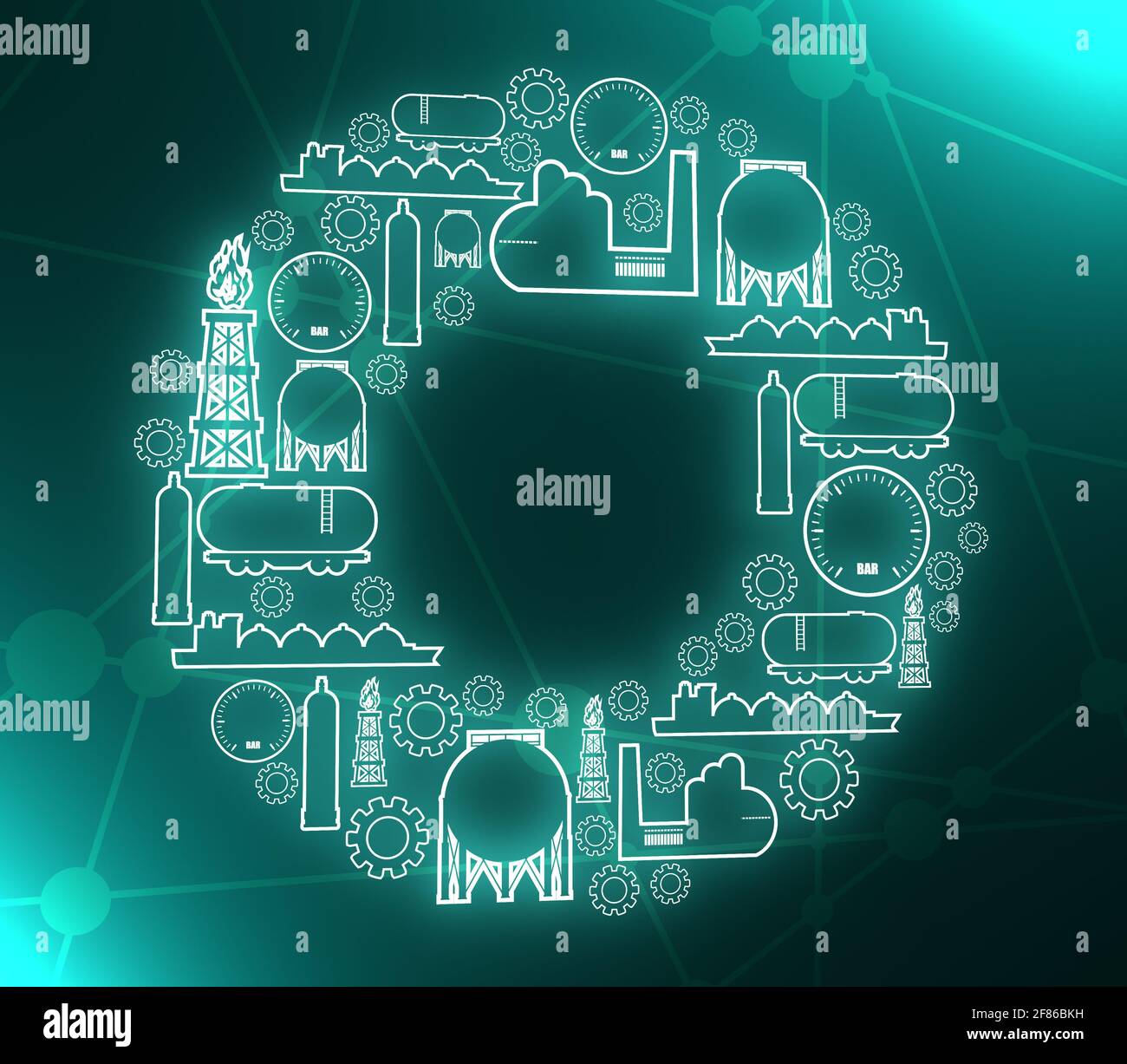 Energy and Power icons set. Design concept of natural gas industry ...