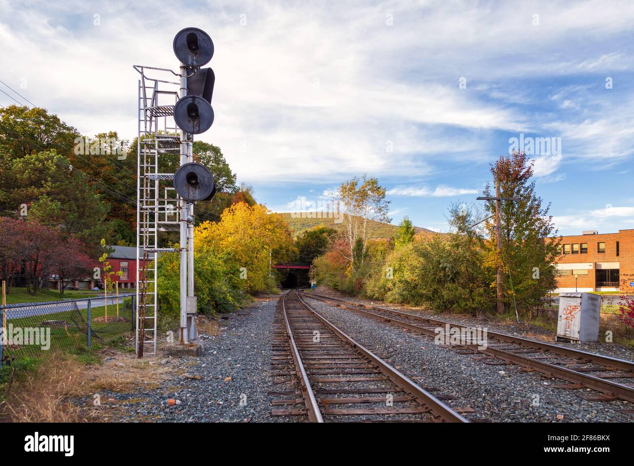 Railway in Western Massachusetts, Fall Season Stock Photo - Alamy
