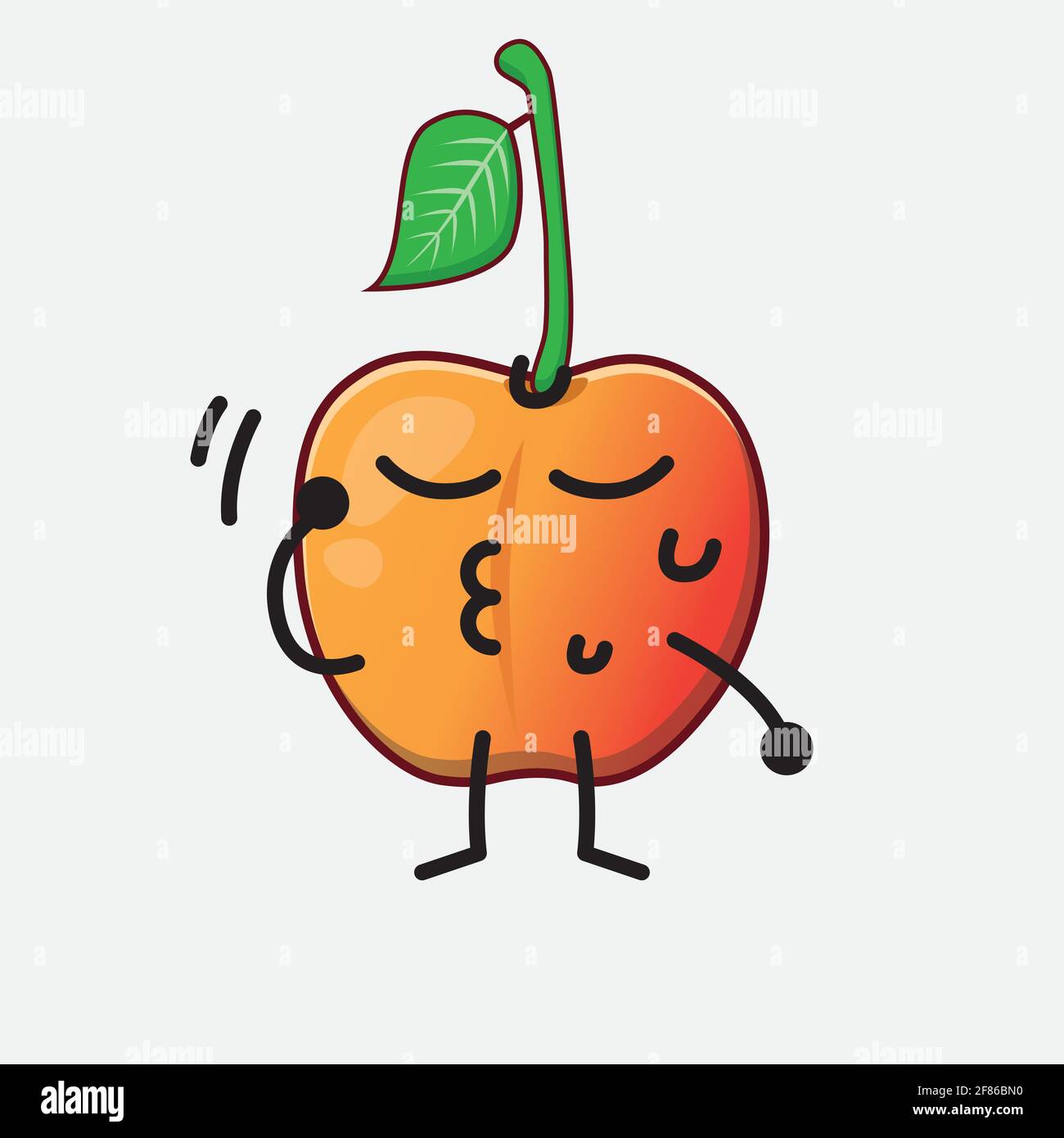 Vector Illustration of Royal Ann Cherry Character with cute face ...