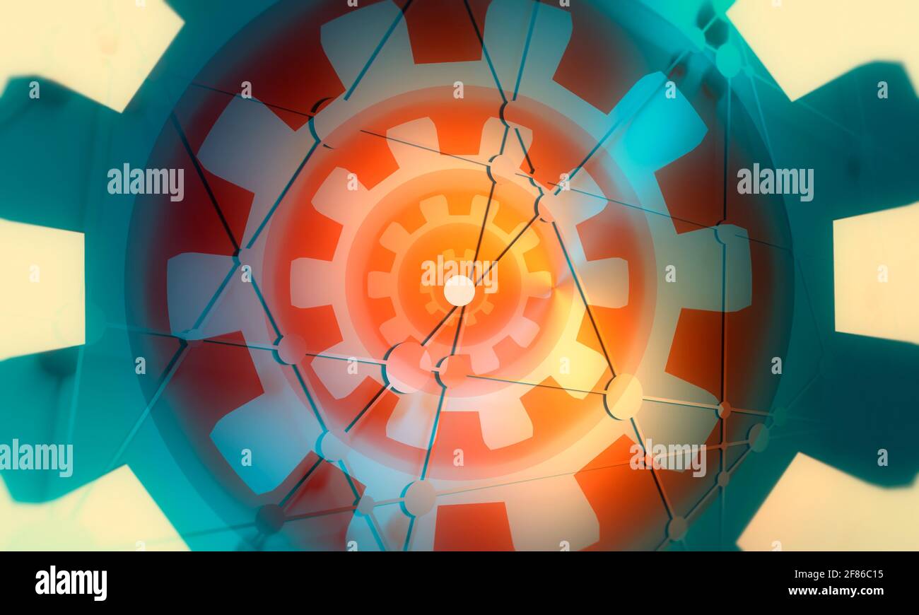 Abstract industrial theme background with gears. Cog wheels all in one ...