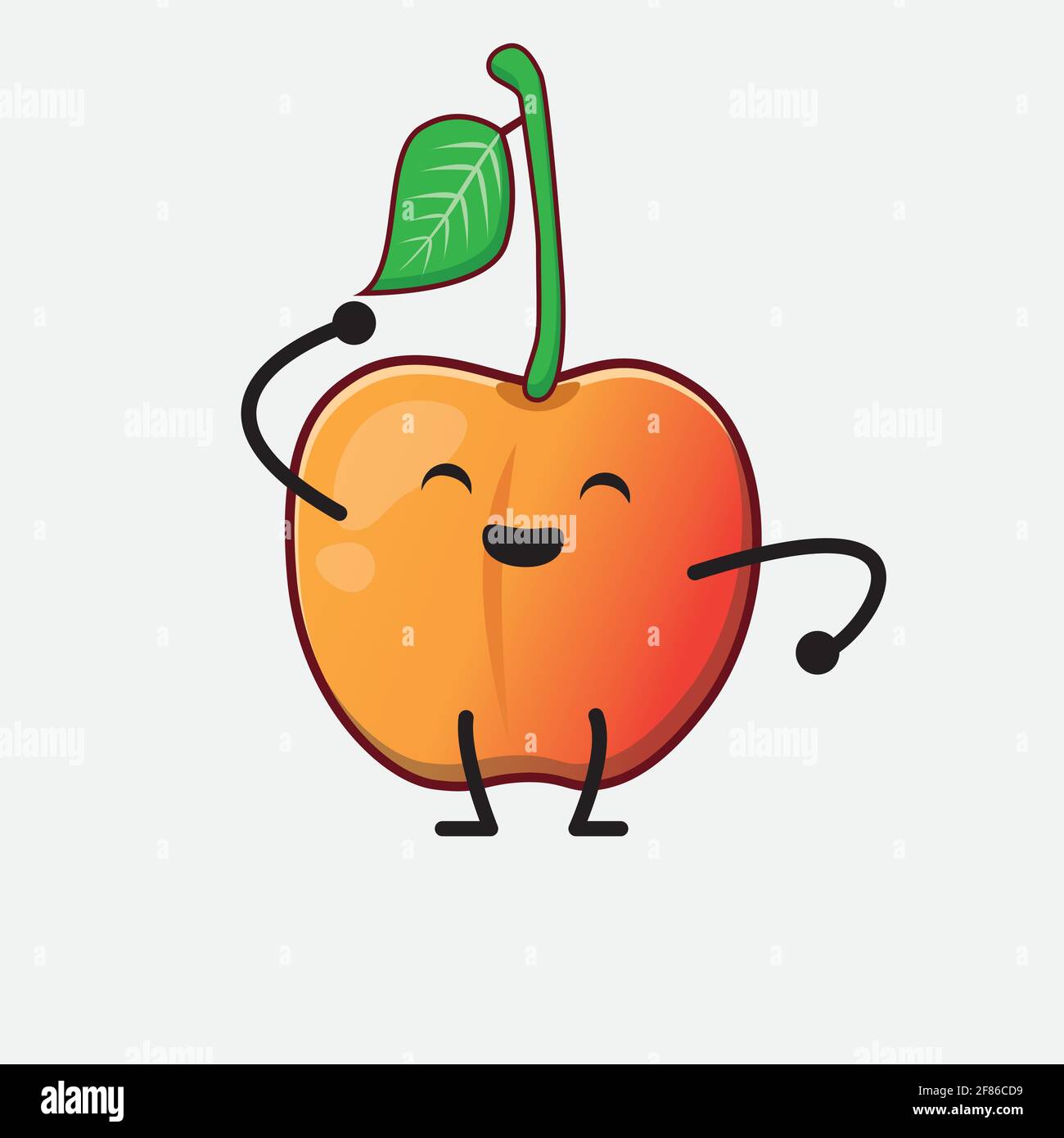 Vector Illustration of Royal Ann Cherry Character with cute face ...