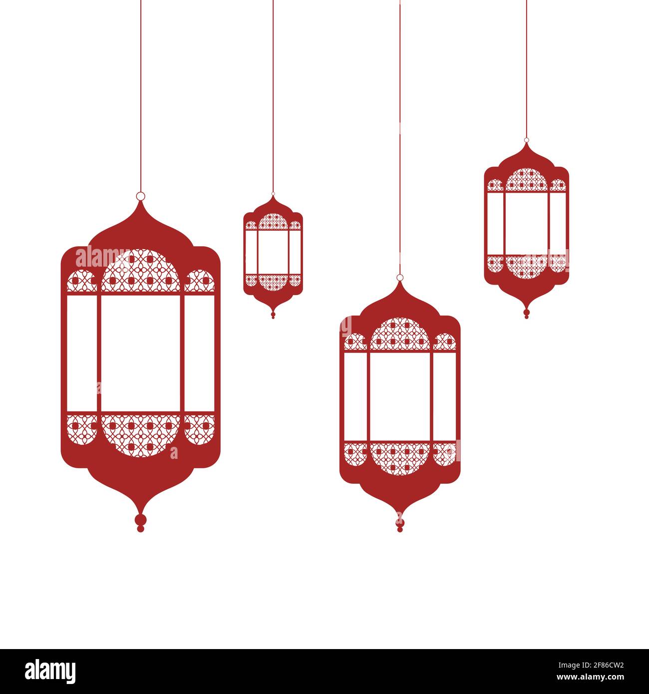 Ramadan and eid mubarak greeting card hanging lamp and lantern with ...