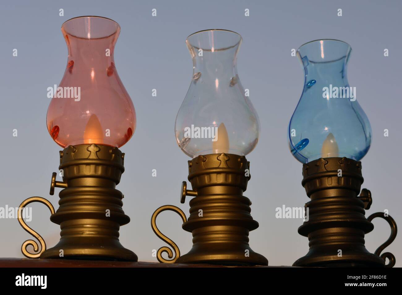 Ramadan lanterns Fanoos oil lamps with blurred background of the ...