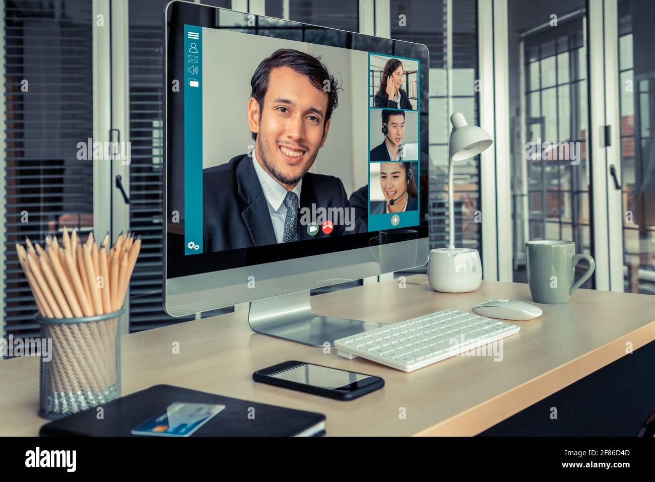 Asian office telework hi-res stock photography and images - Alamy