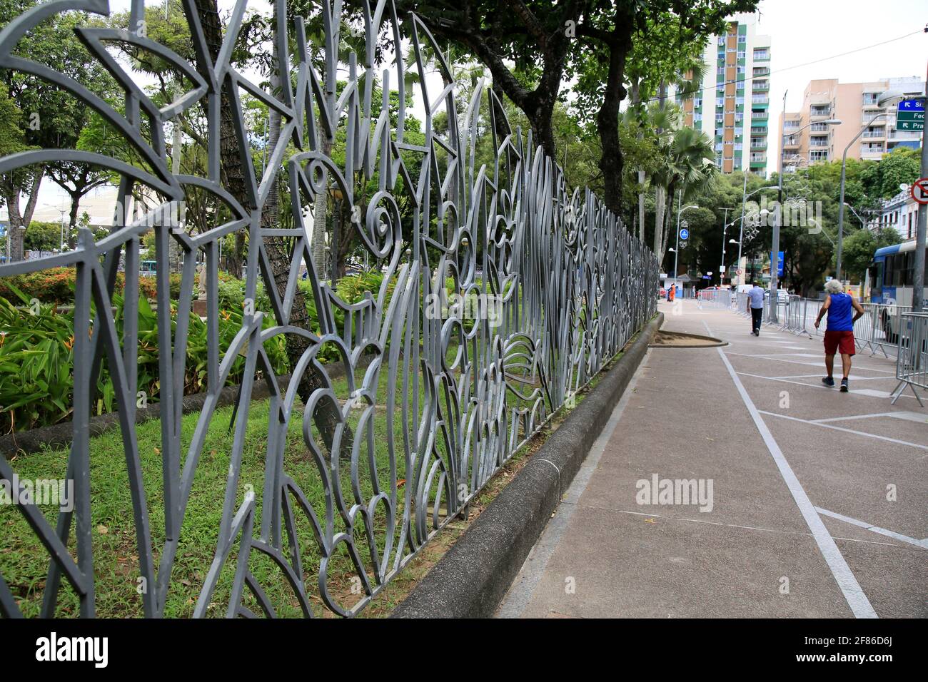 salvador, bahia, brazil - december 14, 2020: protection grid is seen in ...