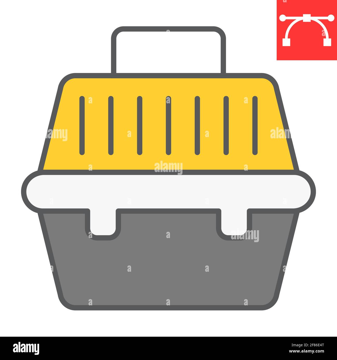 Pet carrier color line icon, pet shop and animal transport bag, pet ...