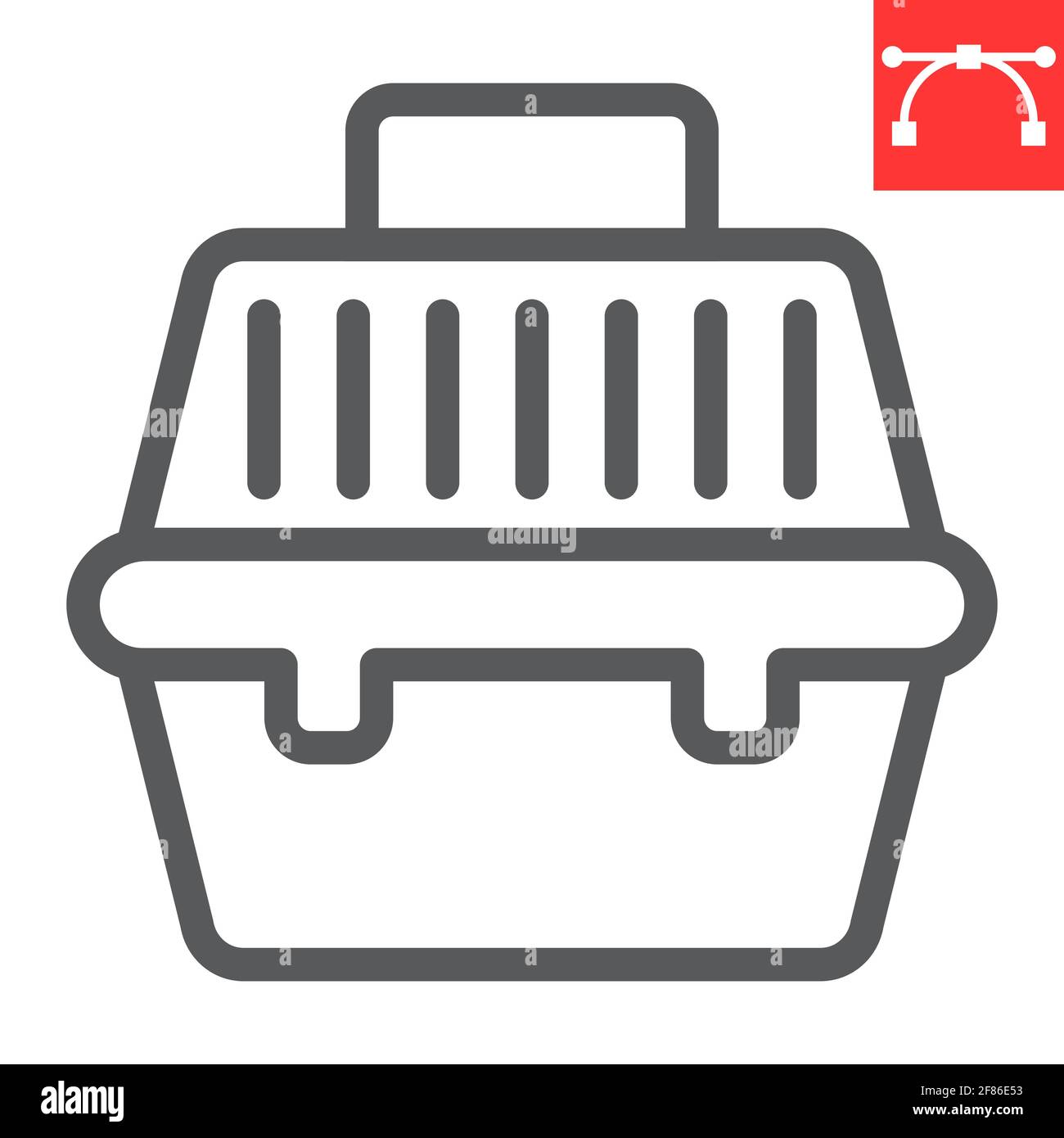 Pet carrier line icon, pet shop and animal transport bag, pet carry ...