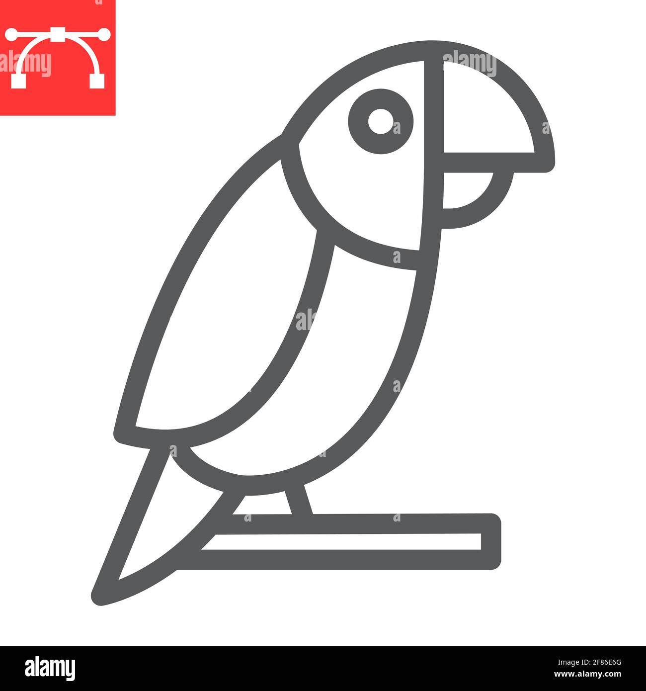 Parrot line icon, pet and bird, macaw vector icon, vector graphics ...