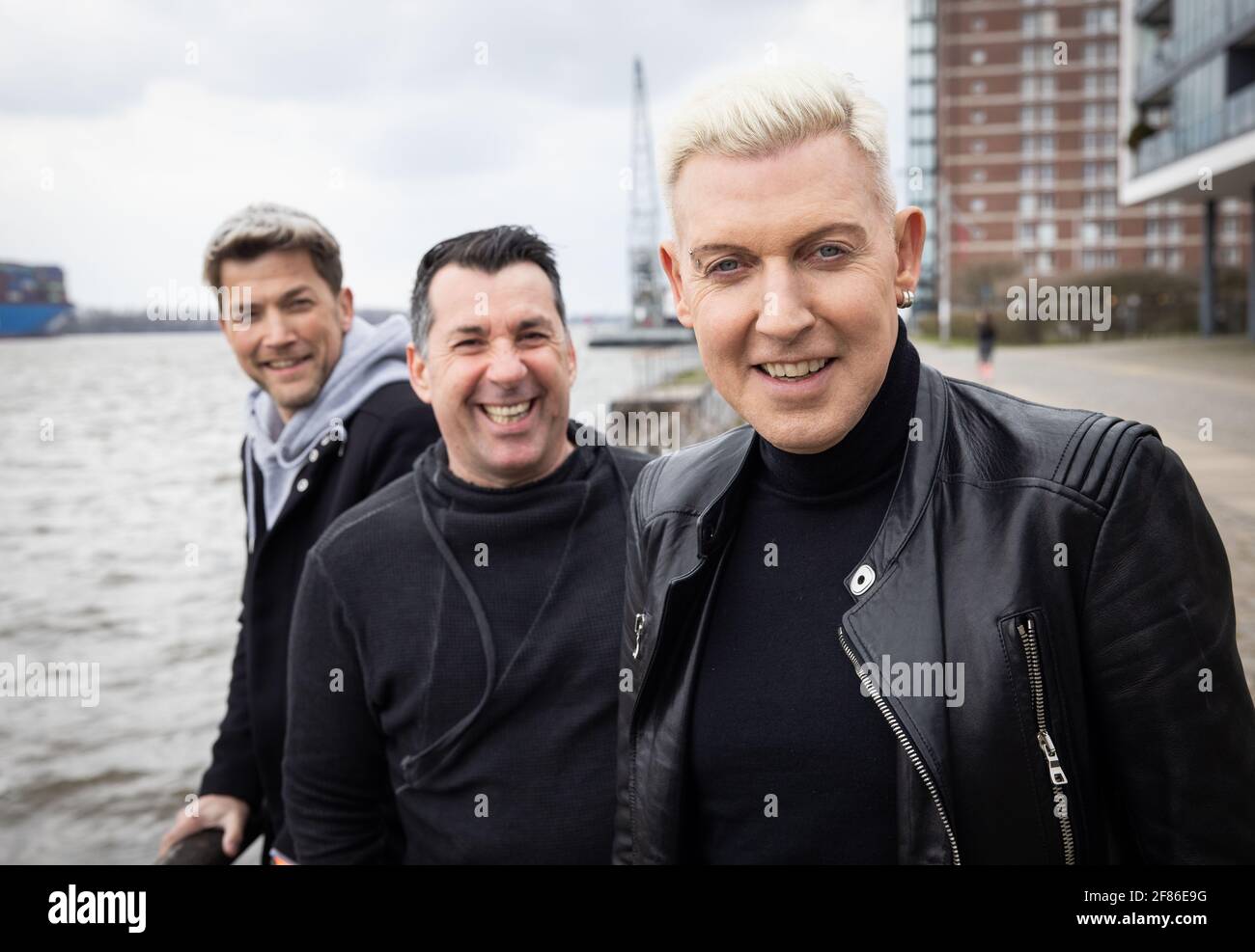 09 April 2021, Hamburg: H.P. Baxxter (front), frontman and singer of ...